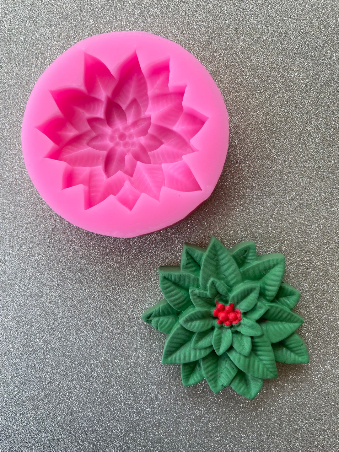 Silicone Poinsettia Flower Mold Flower Mold Foam Clay Mold Resin