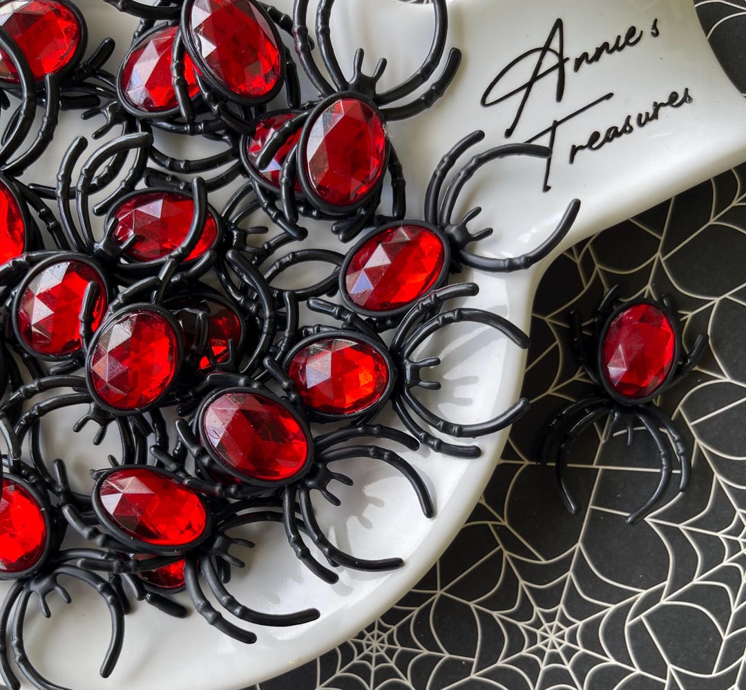 Bling Plastic Red Spiders | Halloween Spiders | Spider Embellishments ...