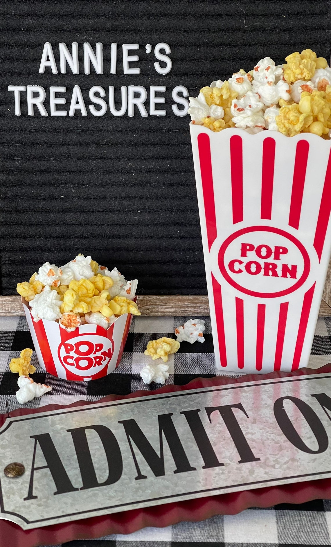 Fake popcorn realistic popcorn movie room prop resin | Etsy