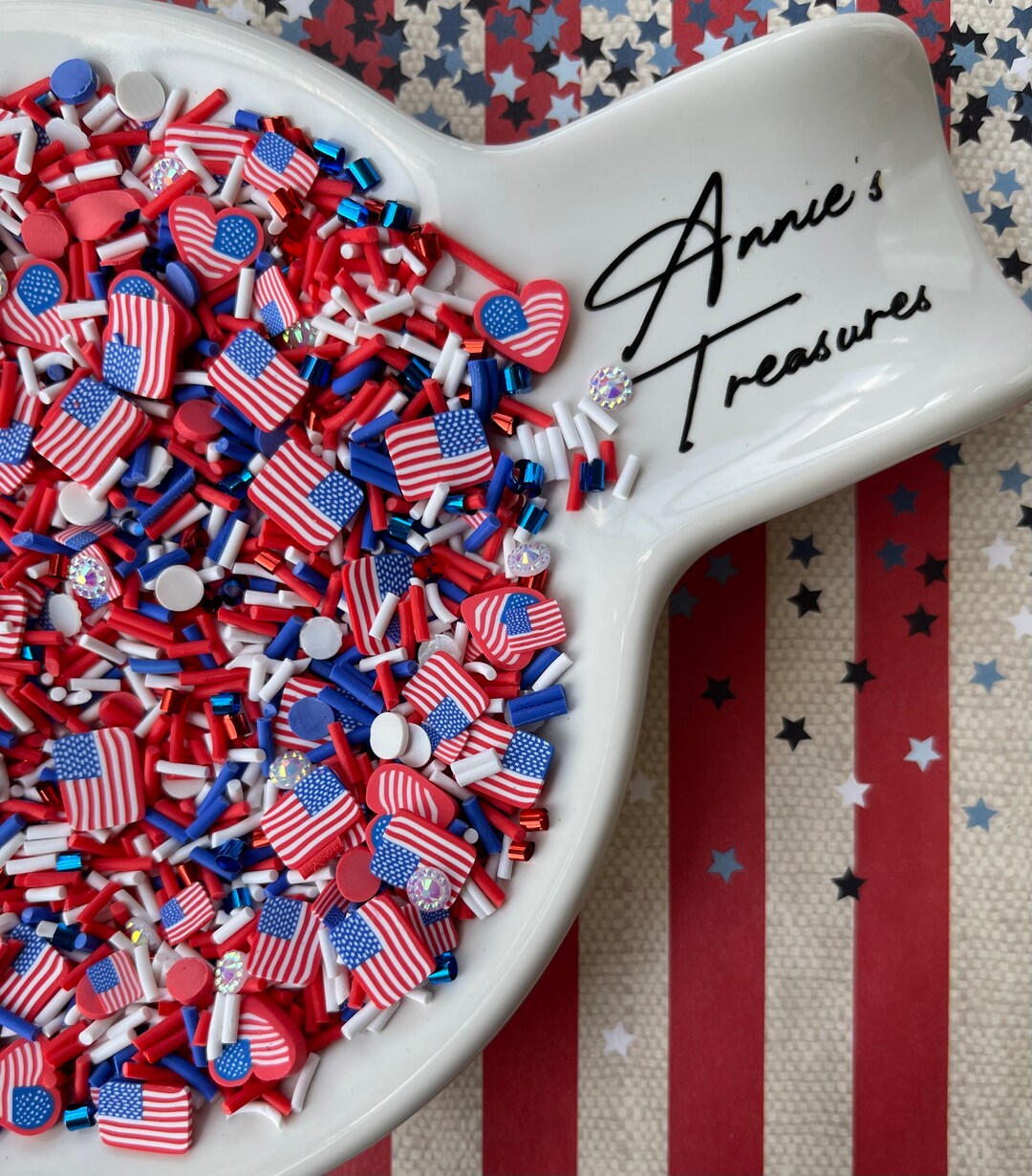 Fake Patriotic Flag Polymer Clay Sprinkles | P1 Fake Sprinkles | Fake ...