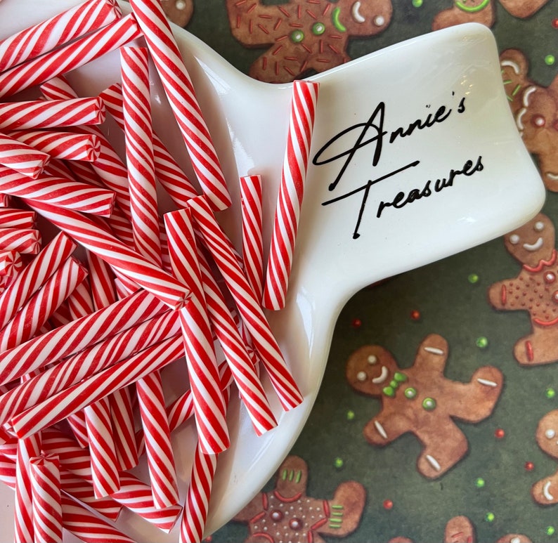 Fake Red Peppermint Candy Sticks Polymer Clay Peppermints - Etsy