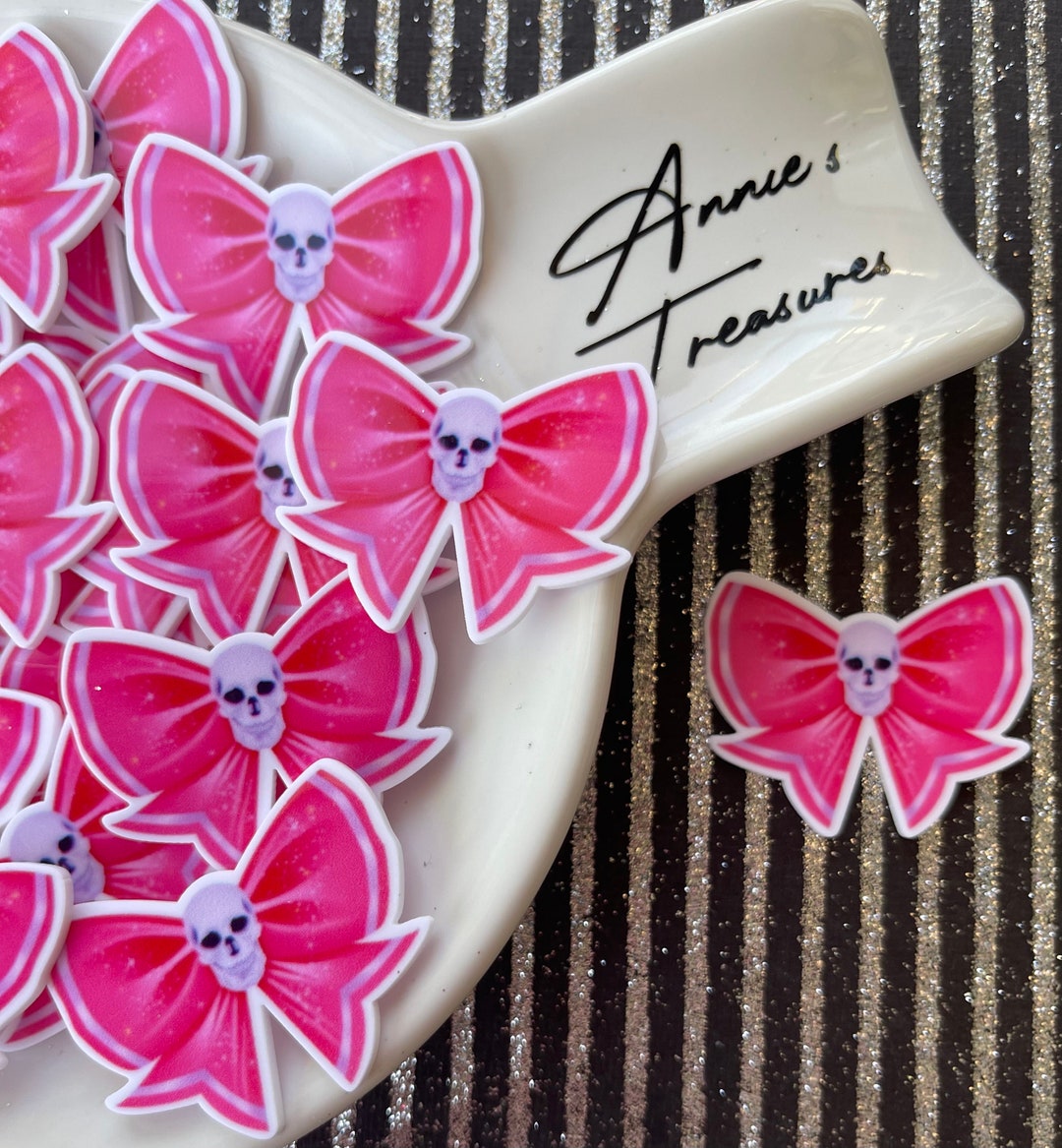 Halloween Planars | Resin Flatback Planars | Halloween Pink Bow With ...