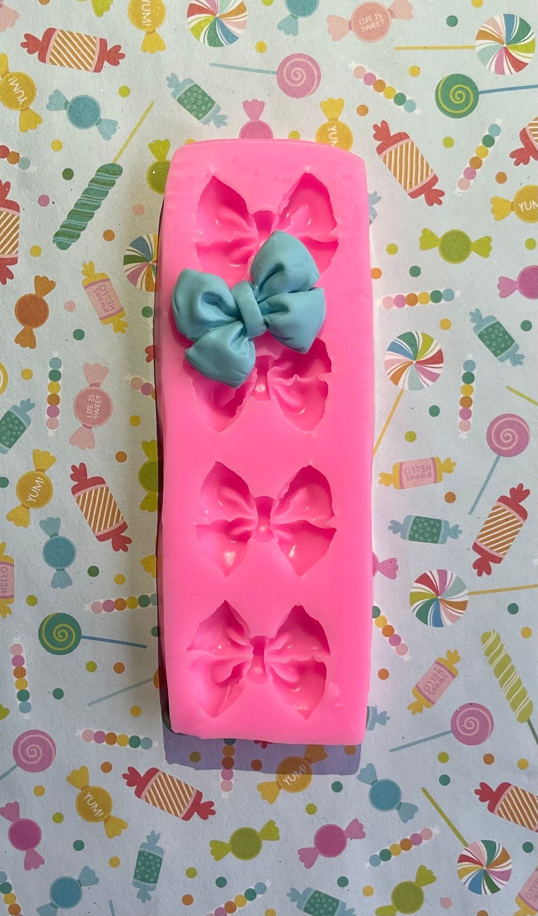 4 Cavity Bow Silicone Mold | Fondant Mold | - Etsy