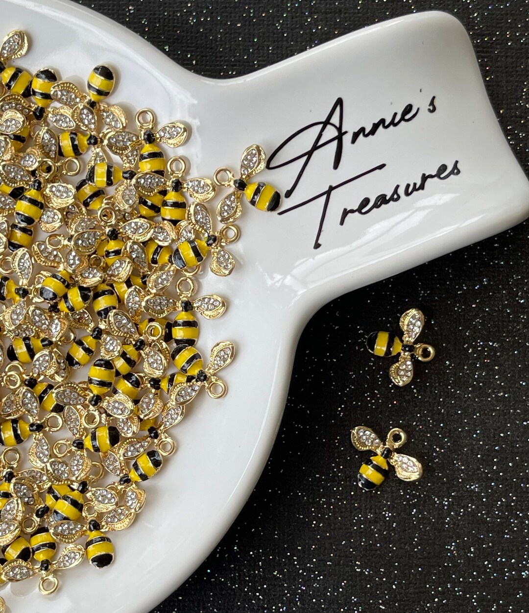Bee Diamond Charm | Jewel Bee Charm | Bee Crafting - Etsy