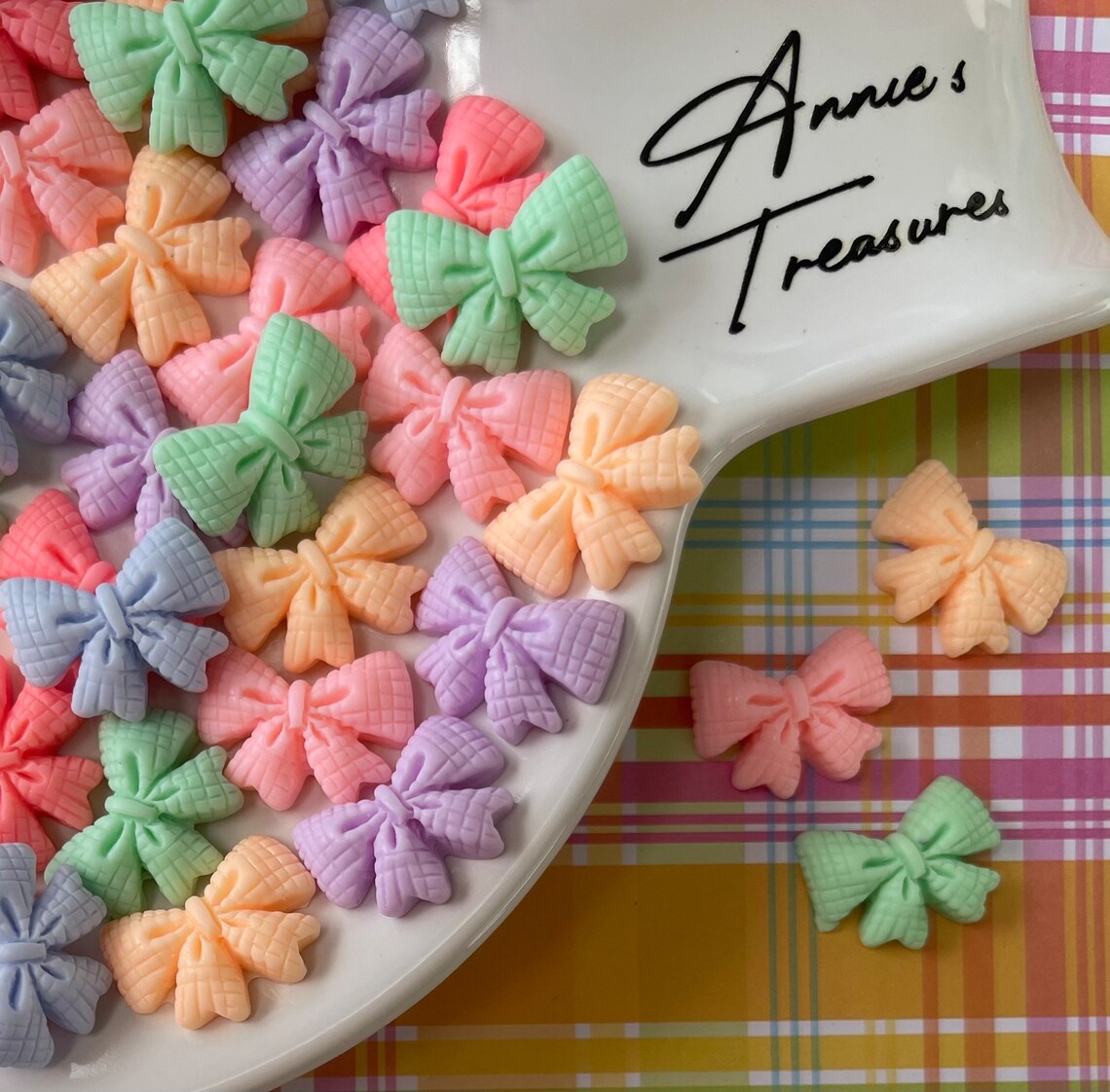 Small Bow Cabochons | Pastel Bow Cabochons | Spring Bow Cabochons - Etsy