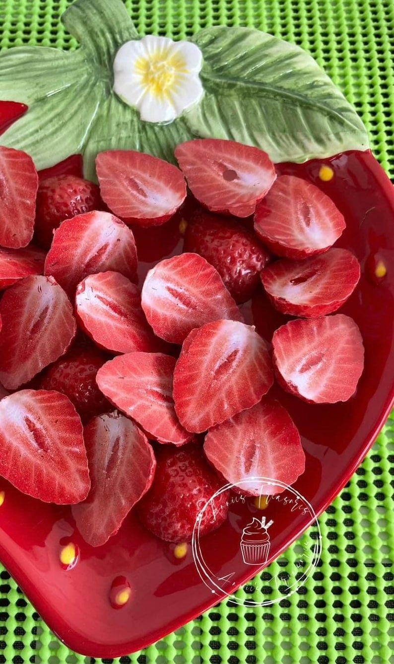 Fake Strawberry Slices Fake Fruit Strawberry Decor | Etsy