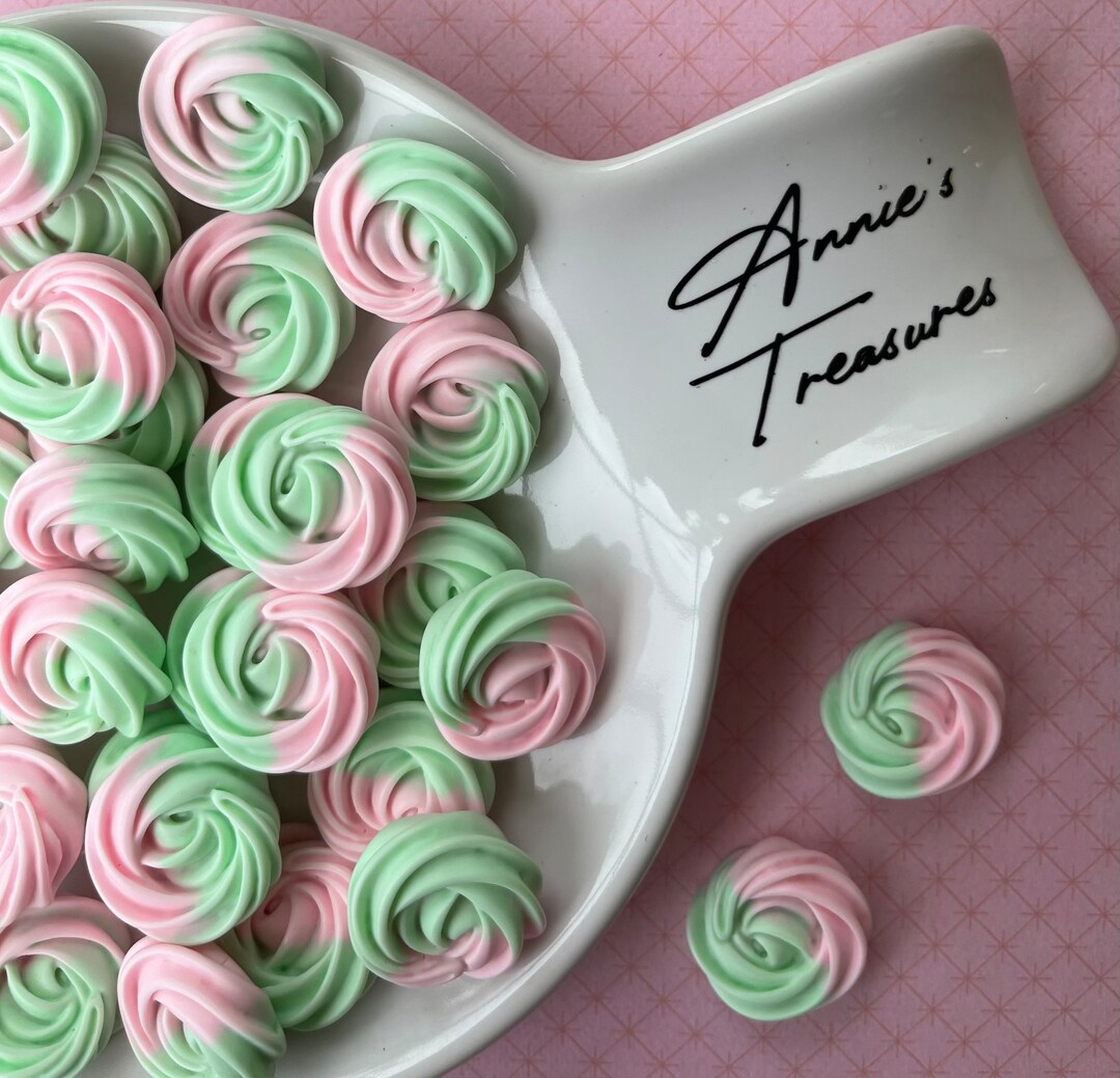 Fake Light Pink/green Swirl Rose Icing | Fake Cake Rosette | Fake ...