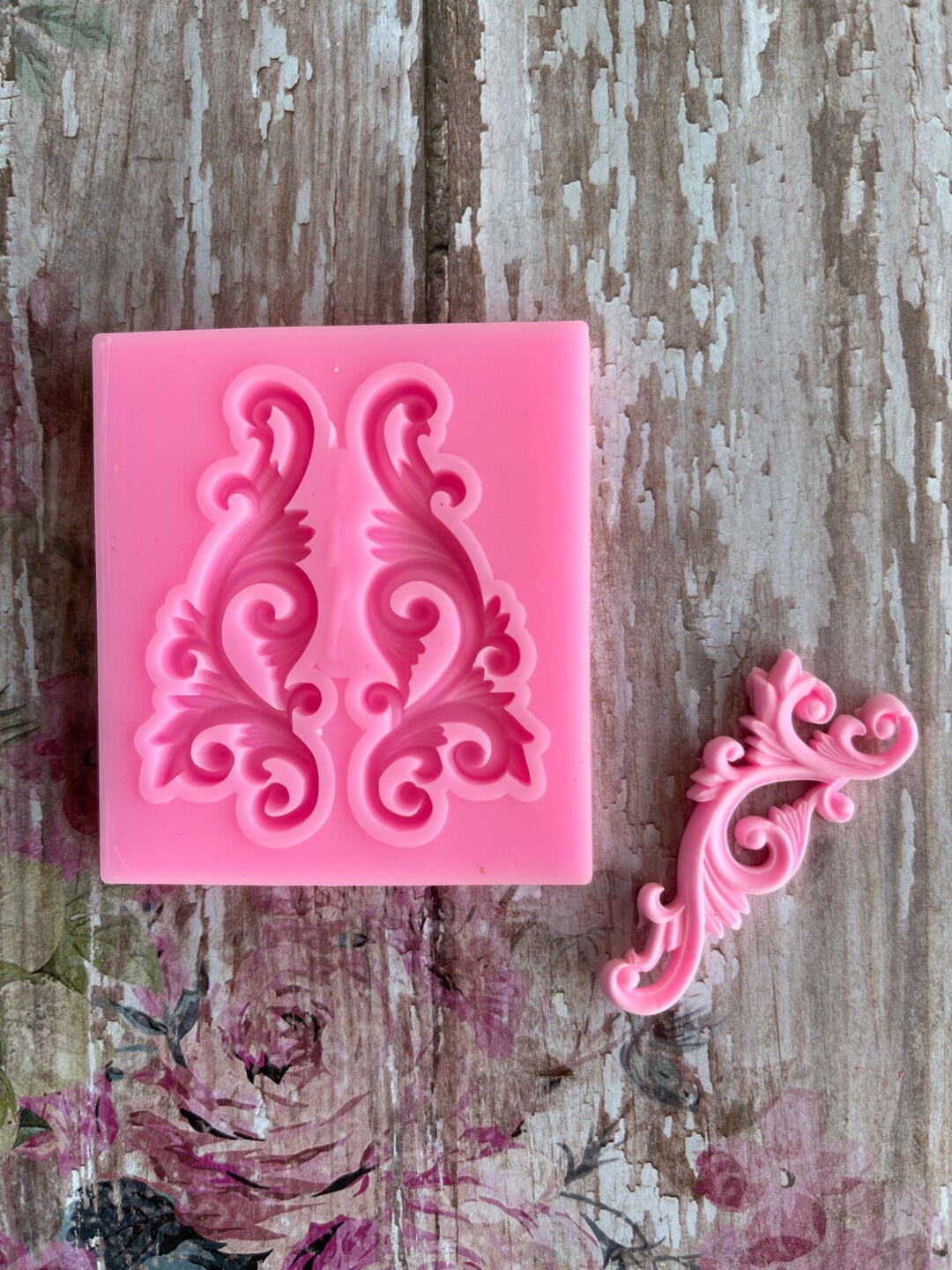 Pretty Scroll Silicone Mold Foam Clay Mold Resin Silicone Mold Lace ...