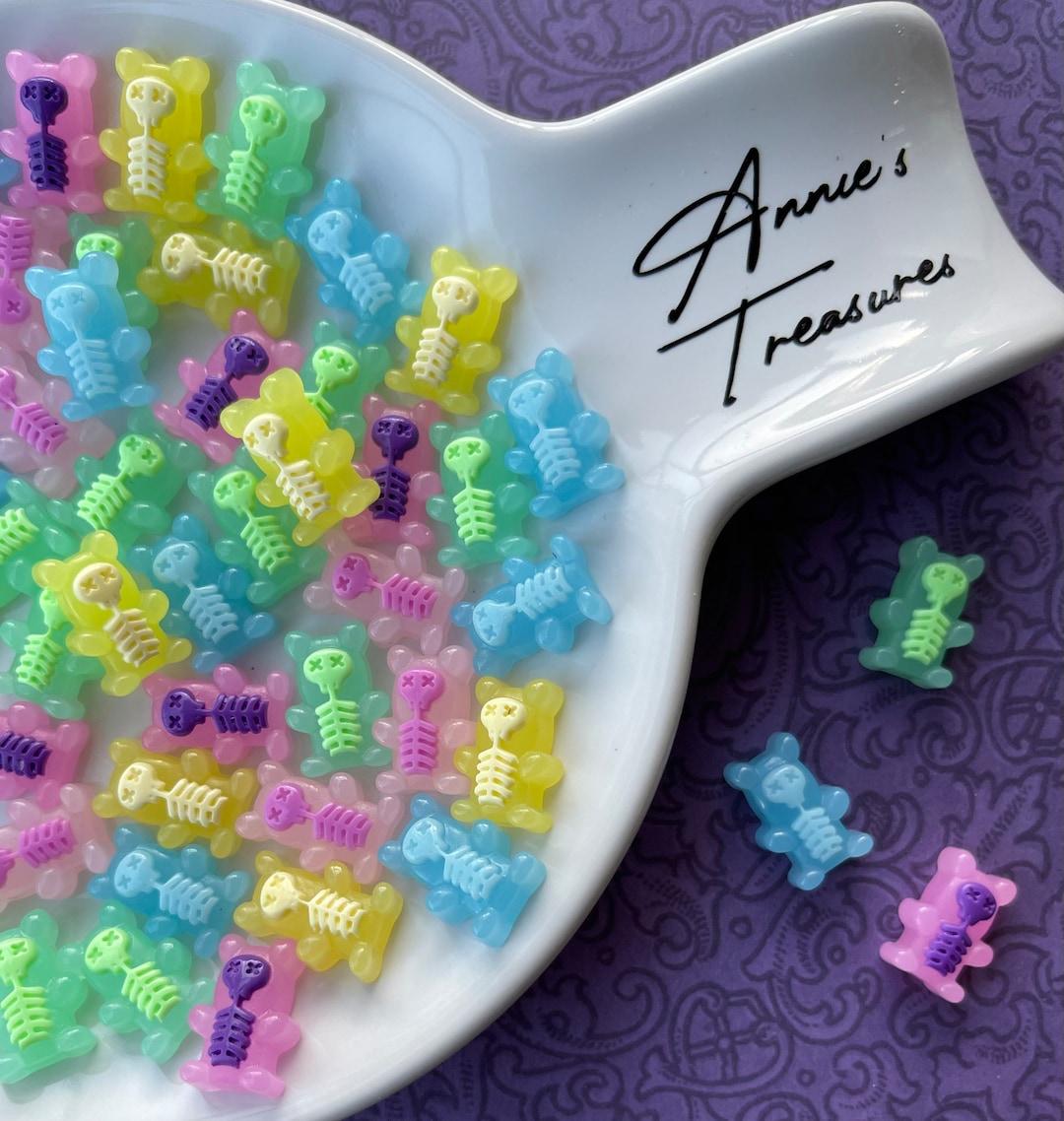 Halloween Skeleton Gummy Bears | Halloween Resin Cabochons for Crafting ...