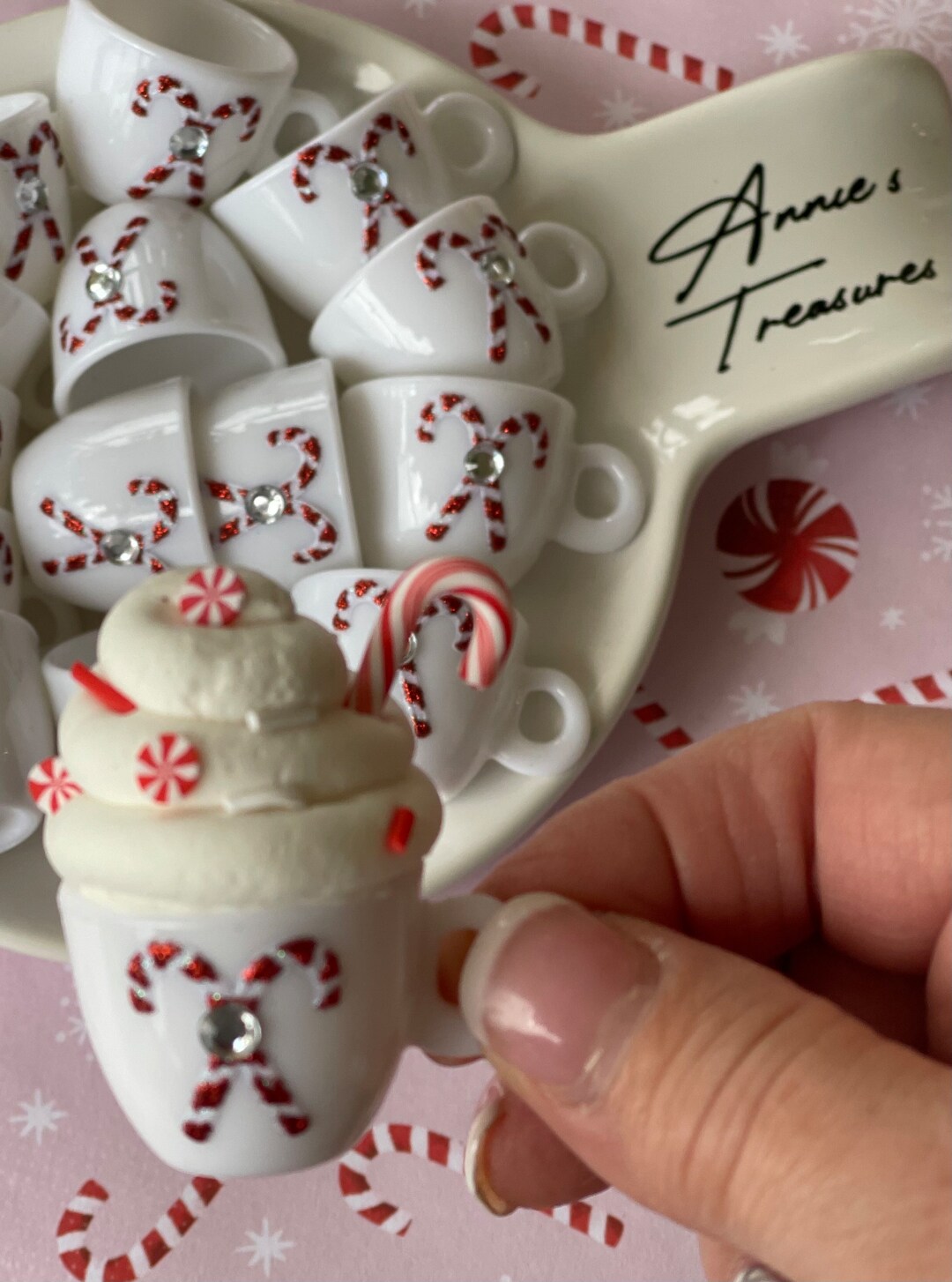Mini Mug With Candy Canes Mini Christmas Cups - Etsy