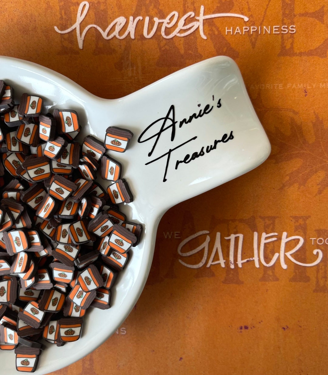 Fall Pumpkin Latte Clay Sprinkles | Fake Drink Sprinkles | Fake Pumpkin ...