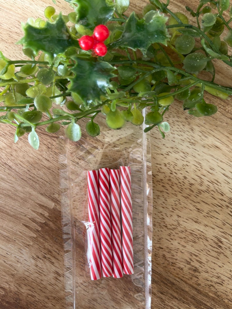 Fake Red Peppermint Candy Sticks Polymer Clay Peppermints - Etsy