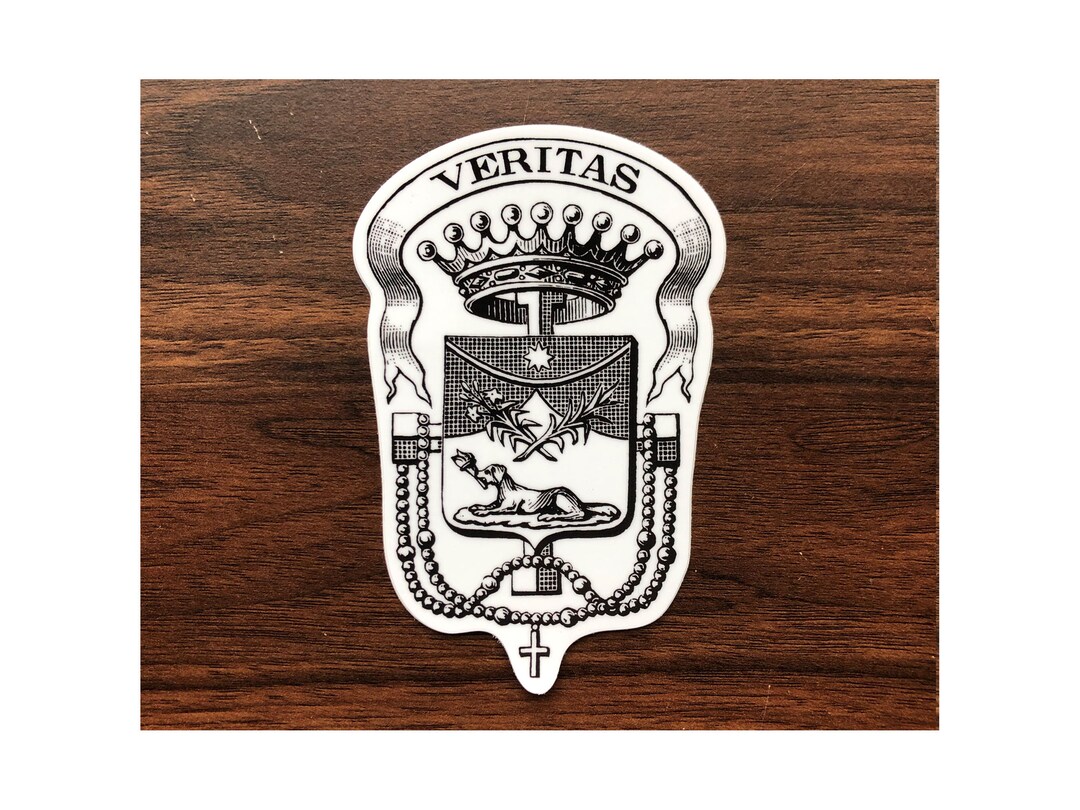 Veritas Shield Sticker; St Dominic; Hound of the Lord; White Vinyl - Etsy