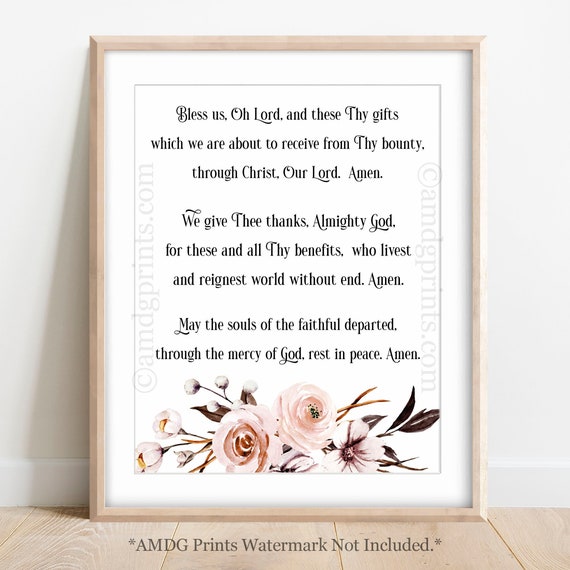 8x10 Grace Before and After Meals Thanksgiving Catholic - Etsy