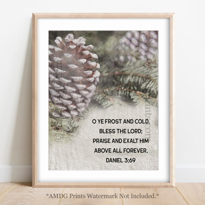 8 X 10 Winter Wall Print Douay Rheims Bible Verses Book of Daniel ...