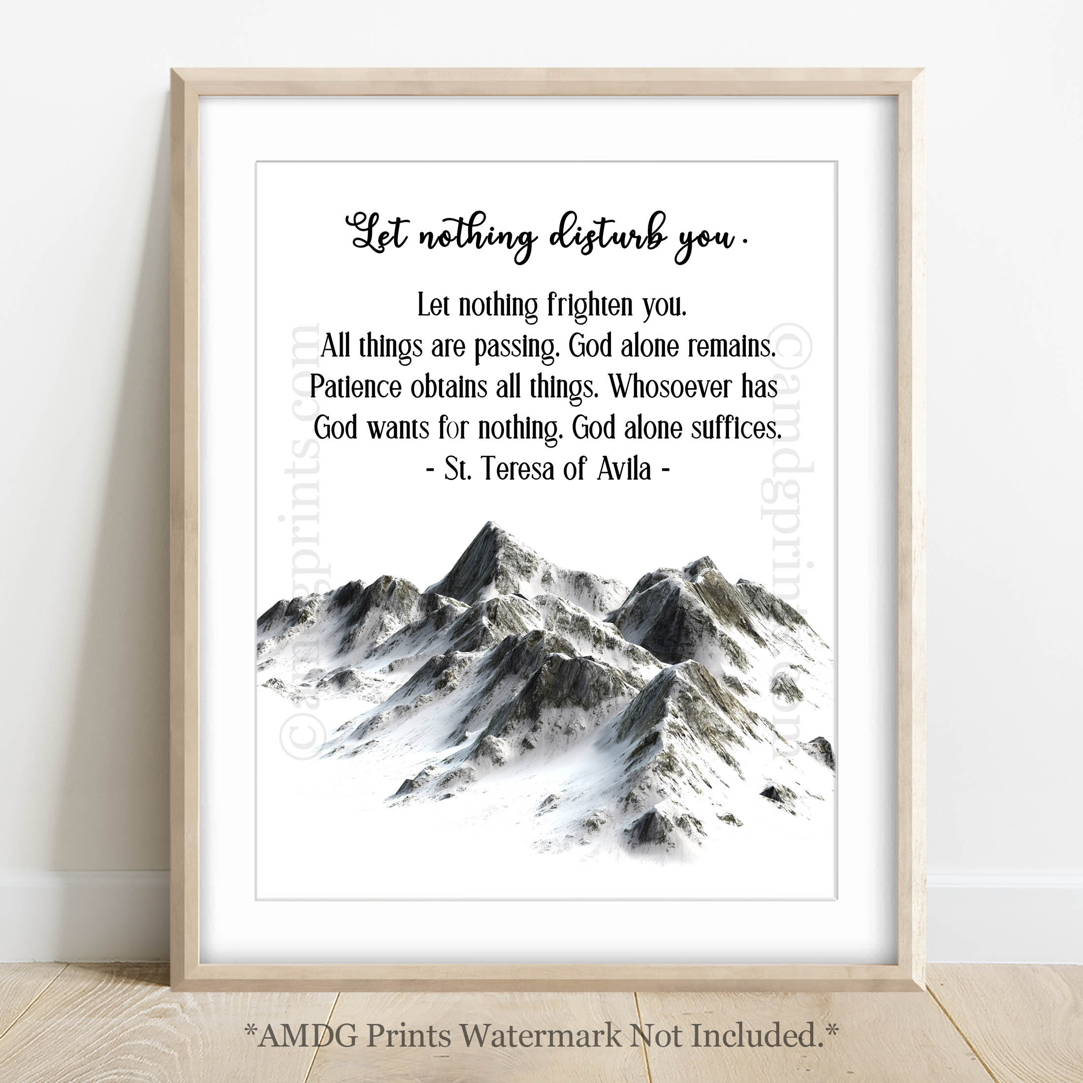 8x10 St Teresa of Avila Quote; Let Nothing Disturb You; Saint Quotes ...