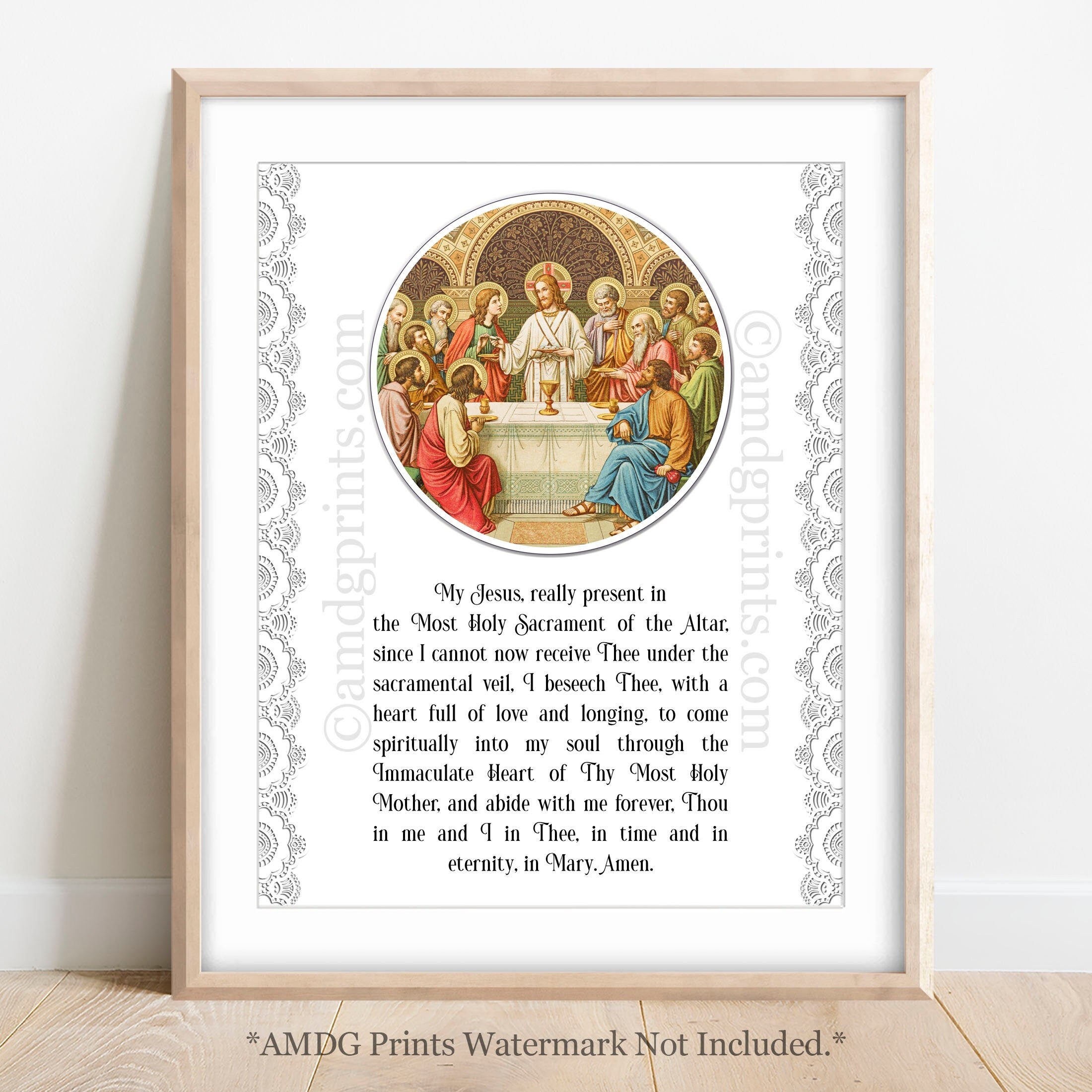 Spiritual Communion; Catholic Sacraments; Catholic Prints; Eucharistic ...