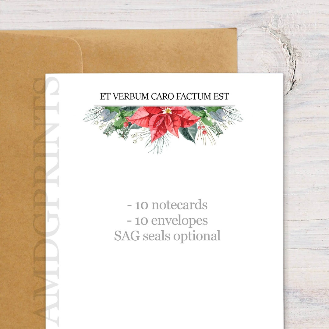 Notecard Set Et Verbum Caro Factum Es and the Word Was Made Flesh John ...