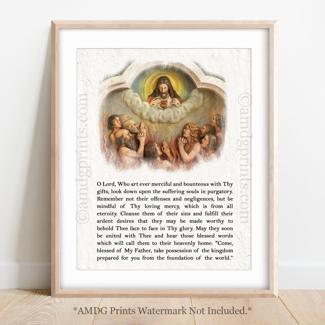 8x10 Prayer for the Holy Souls in Purgatory; November Prayers; November ...