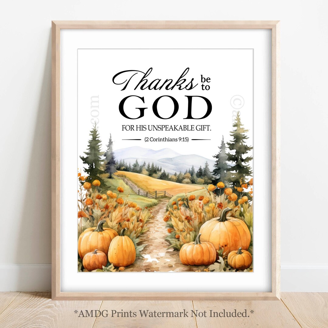 Catholic Thanksgiving Print; Douay Rheims Bible Verse; 2 Corinthians - Etsy