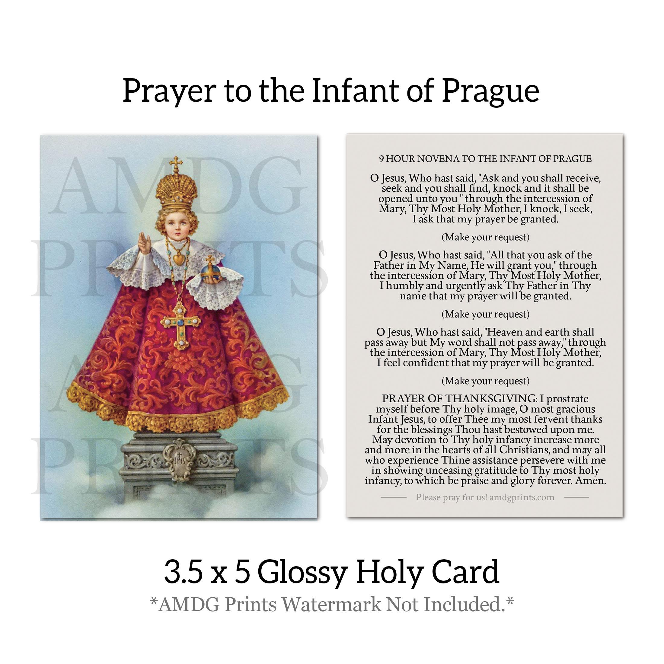 Holy Cards Qty 10-200+ Infant Jesus of Prague; 9 Hour Novena Prayer - Etsy
