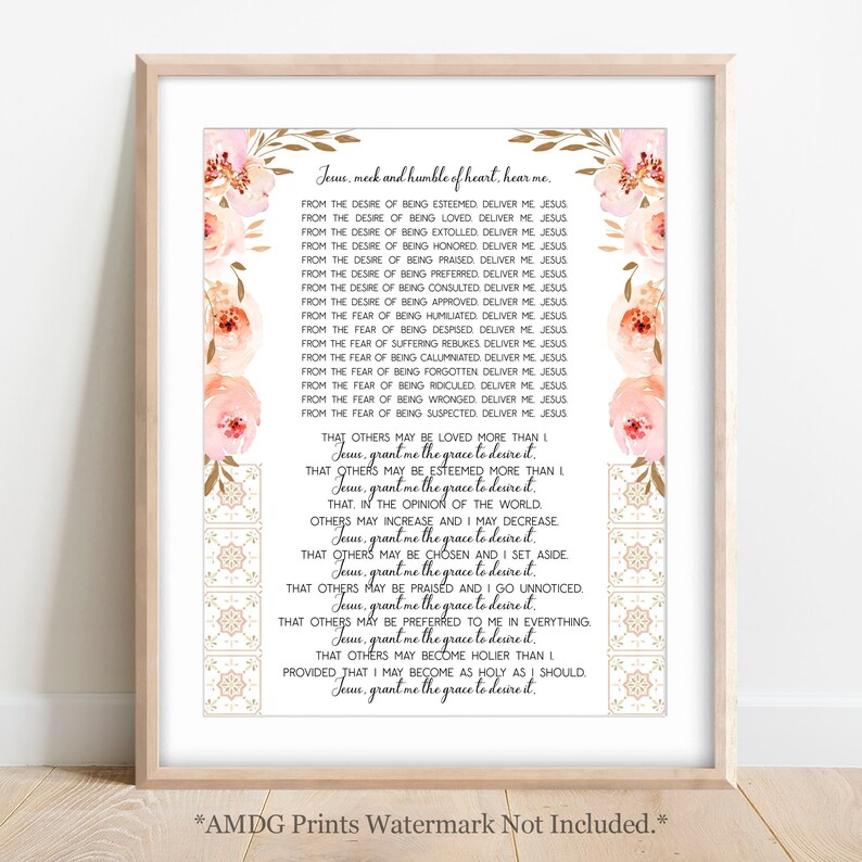 8x10 Litany of Humility; Virtue of Humility; Catholic Virtues; Catholic ...