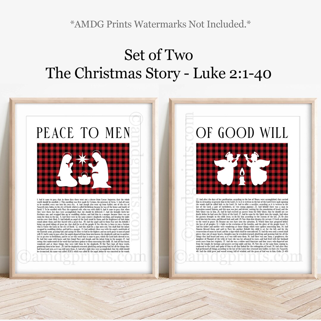The Christmas Story; Set of 2 Prints; Luke Chapter 2 - Etsy