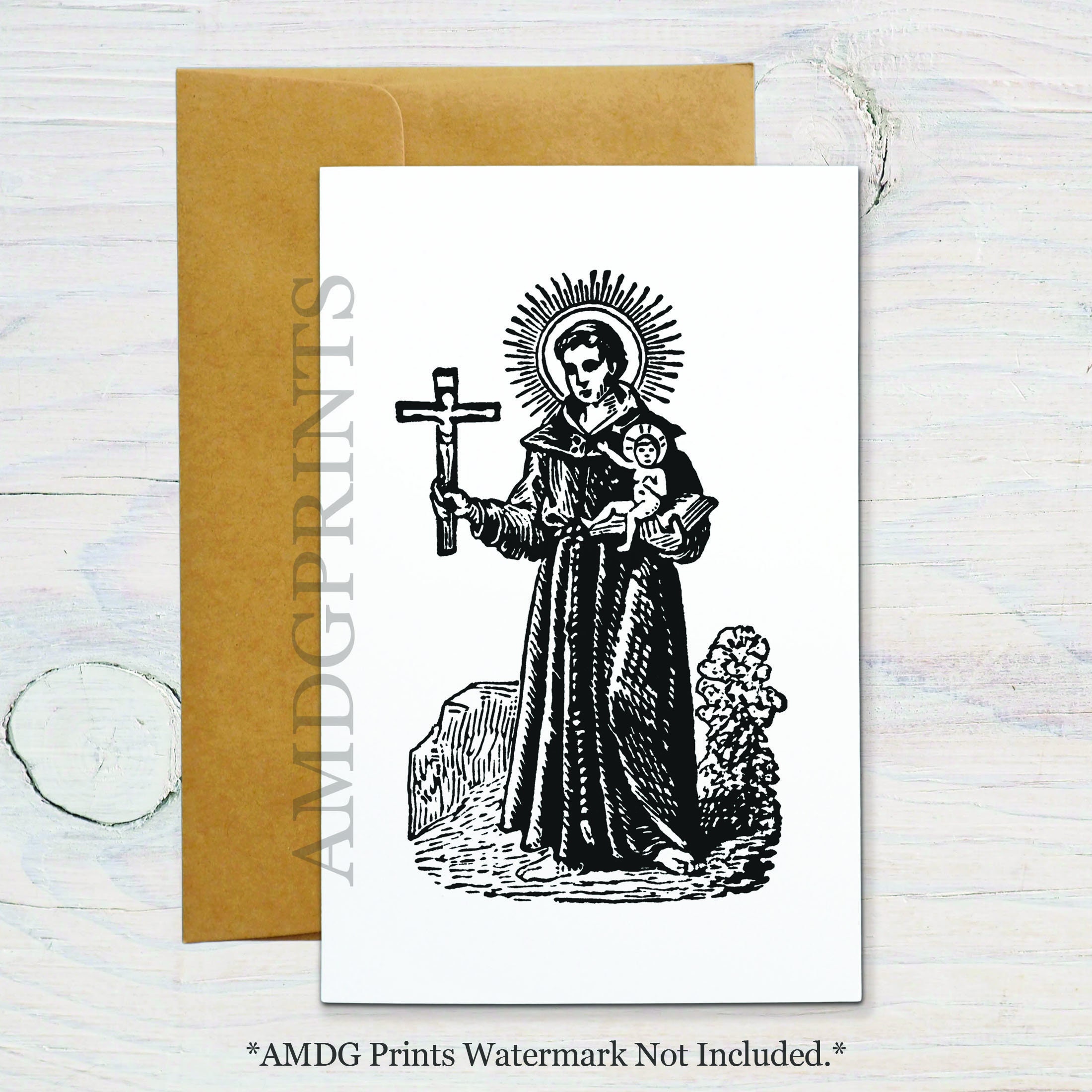 St. Anthony Card; St Anthony of Padua; Catholic Cards; Catholic Notes ...