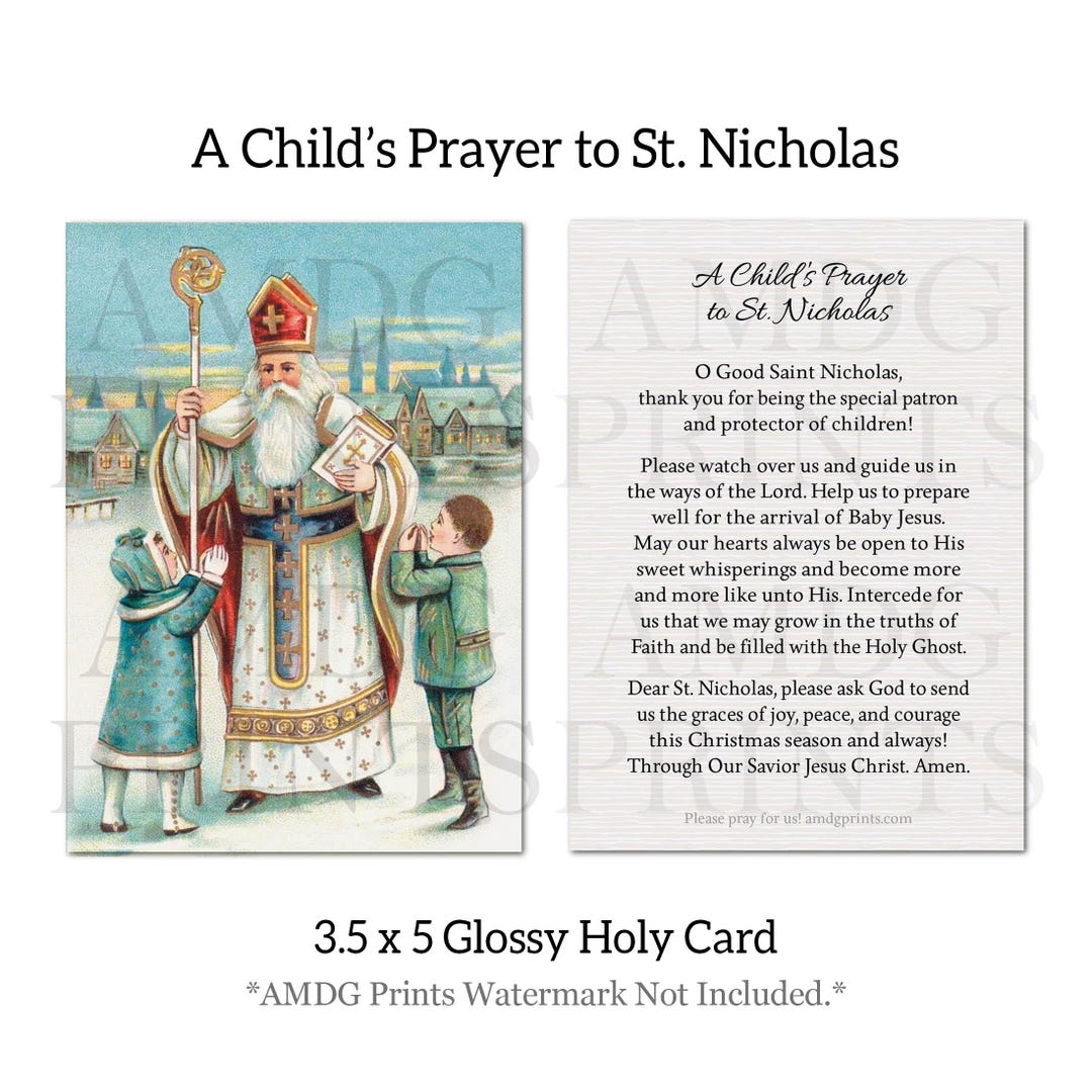 Holy Cards Qty 10-200+ A Child's Prayer to St. Nicholas ALMOST SOLD OUT ...