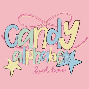 Candy Pastel Alphabet Digital Download, Hand Drawn! - Etsy