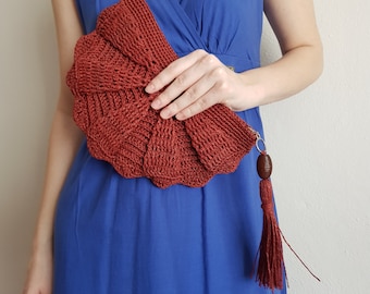 Blue Paper Straw Clutch With Lining, Pocket & Tassel Handle - Etsy