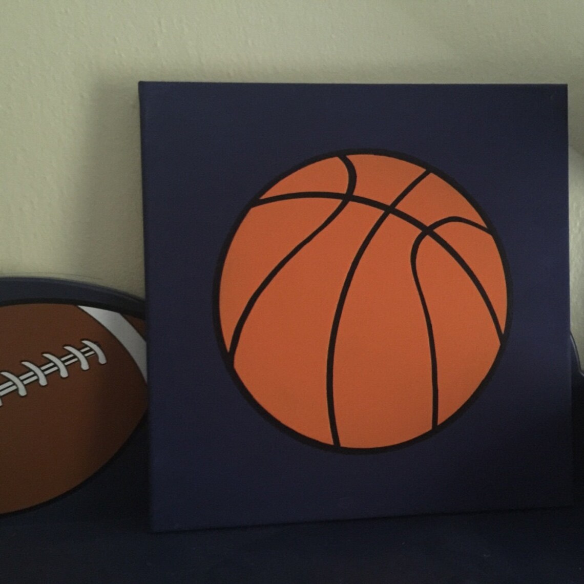 Basketball Art, Basketball Decor, Basketball Painting, 12 X 12, Canvas ...