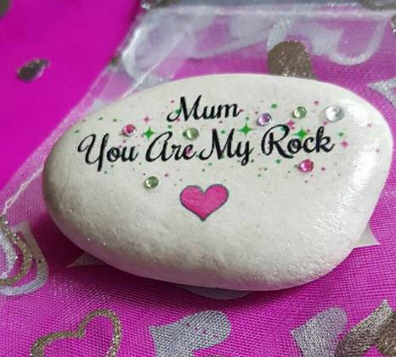 Mum Rock Gift, Double Sided Birthday Pebble, Personalized Mom Pebble ...
