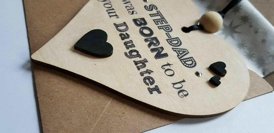Step-dad Father's Day Card Personalised Hand Made Wooden - Etsy