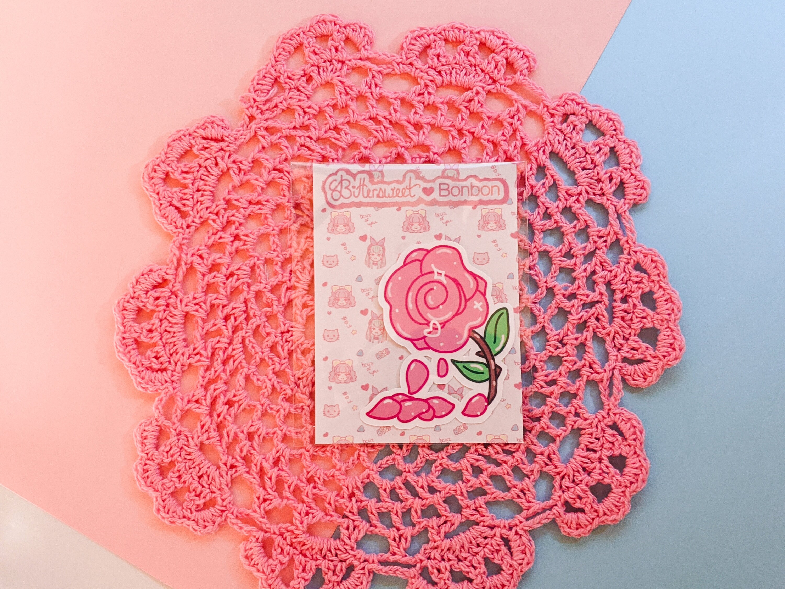 Kawaii Wilting Rose Vinyl Sticker by Bittersweet Bonbon - Etsy