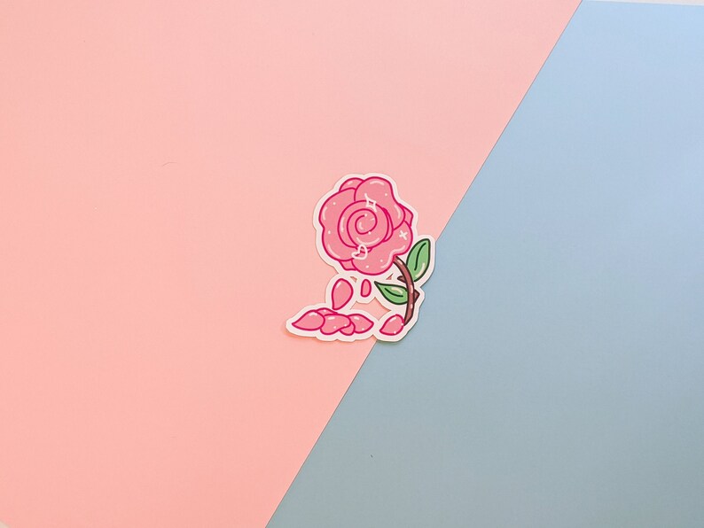 Kawaii Wilting Rose Vinyl Sticker - by Bittersweet Bonbon - Etsy