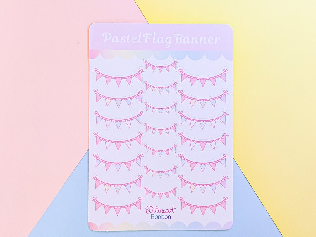 Pastel Banner Stickers Header Stickers Flag Stickers - Etsy