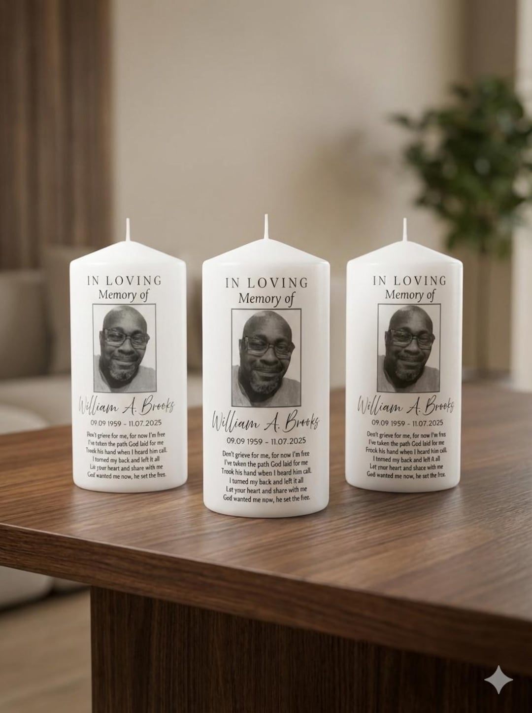 Personalized Memorial Candle Custom Photo Remembrance Candle Funeral ...