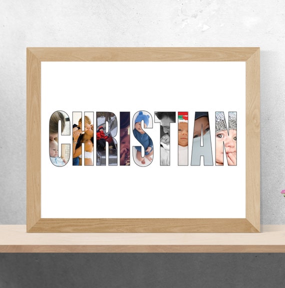 Personalized Word Collage Name Photo Collage Custom Name | Etsy