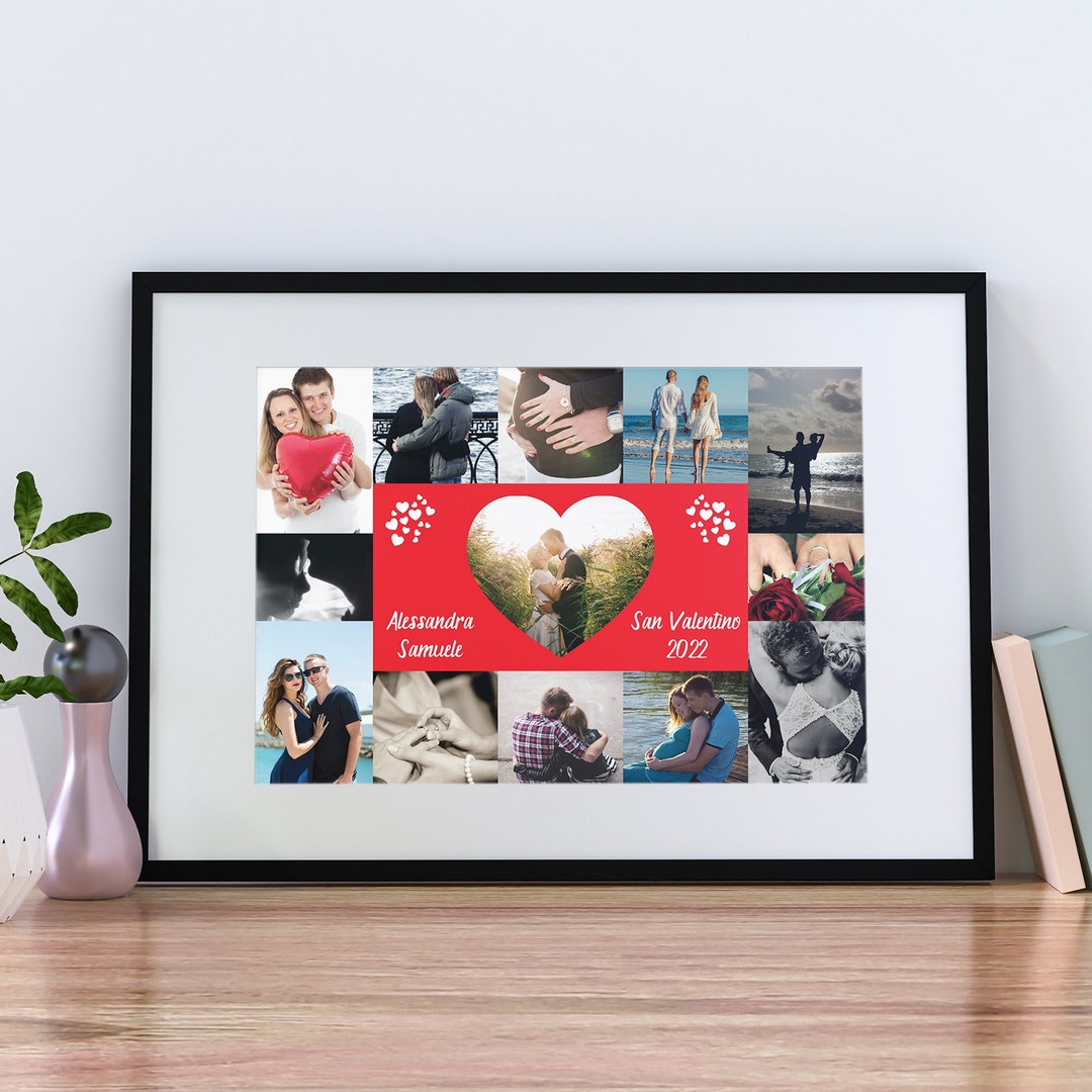 Photo Collage Poster, Couple Personalized Gifts, Valentines Day ...
