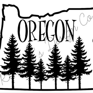 State of Oregon With oregon and Trees Png Svg - Etsy