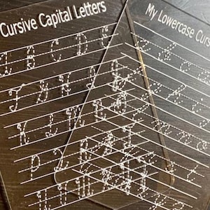 Set of Two Acrylic Cursive Letter Tracing Boards - Capital and Lower ...