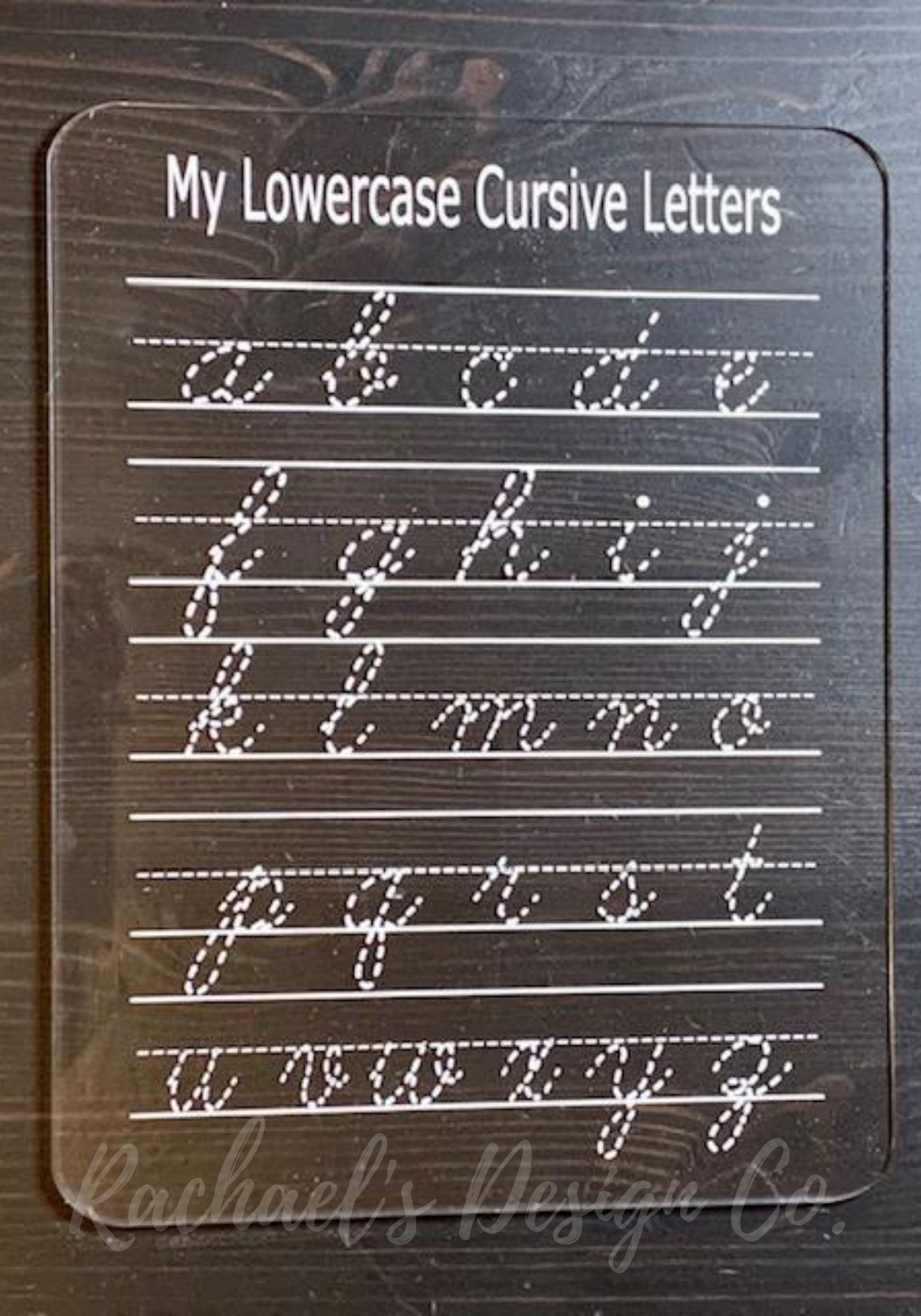 Set of Two Acrylic Cursive Letter Tracing Boards - Capital and Lower ...