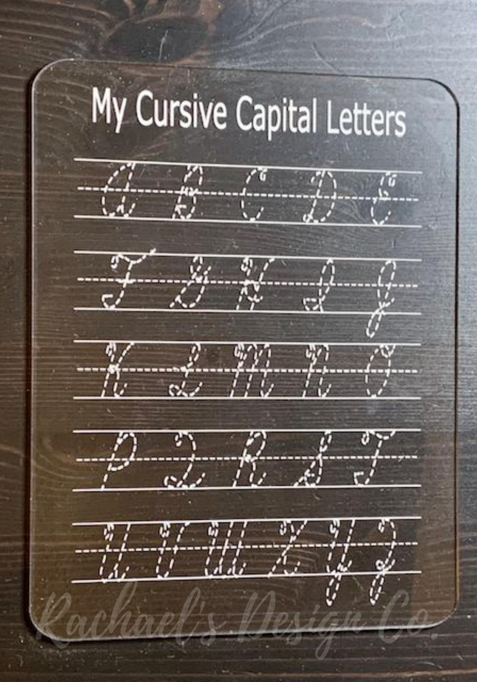 Set of Two Acrylic Cursive Letter Tracing Boards - Capital and Lower ...