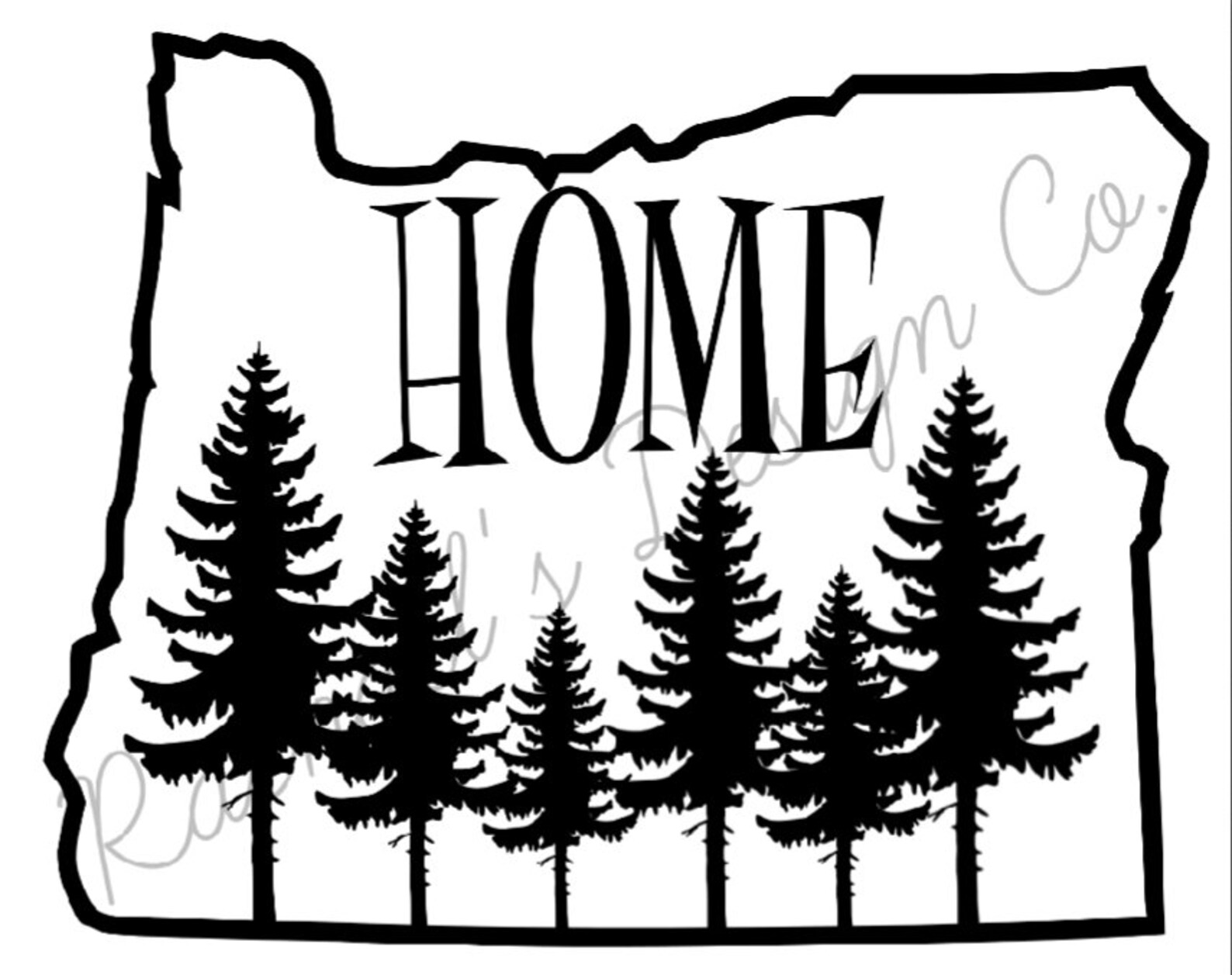 Oregon Home With Trees Png, Svg, Dxf, Pdf, Cut Image, Cricut, INSTANT ...