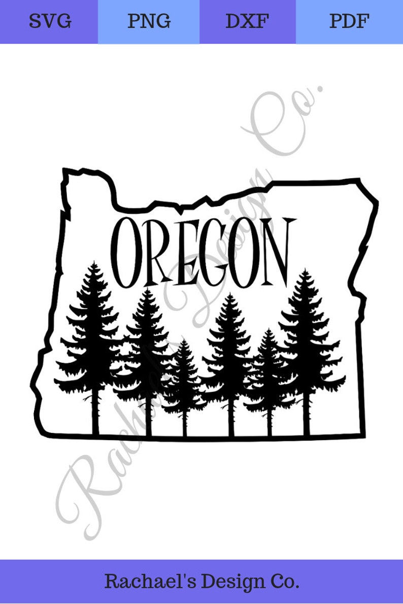 State of Oregon With oregon and Trees Png Svg - Etsy