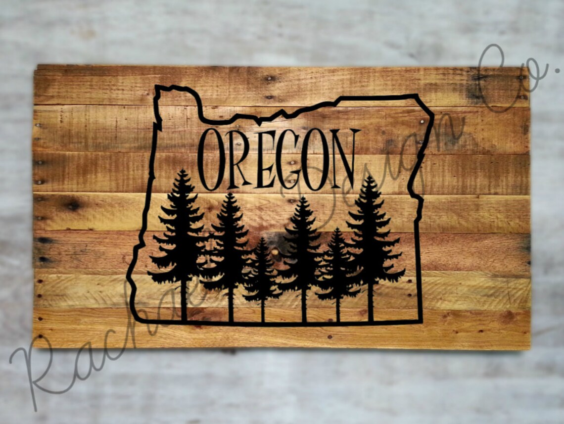 State of Oregon With oregon and Trees Png Svg - Etsy