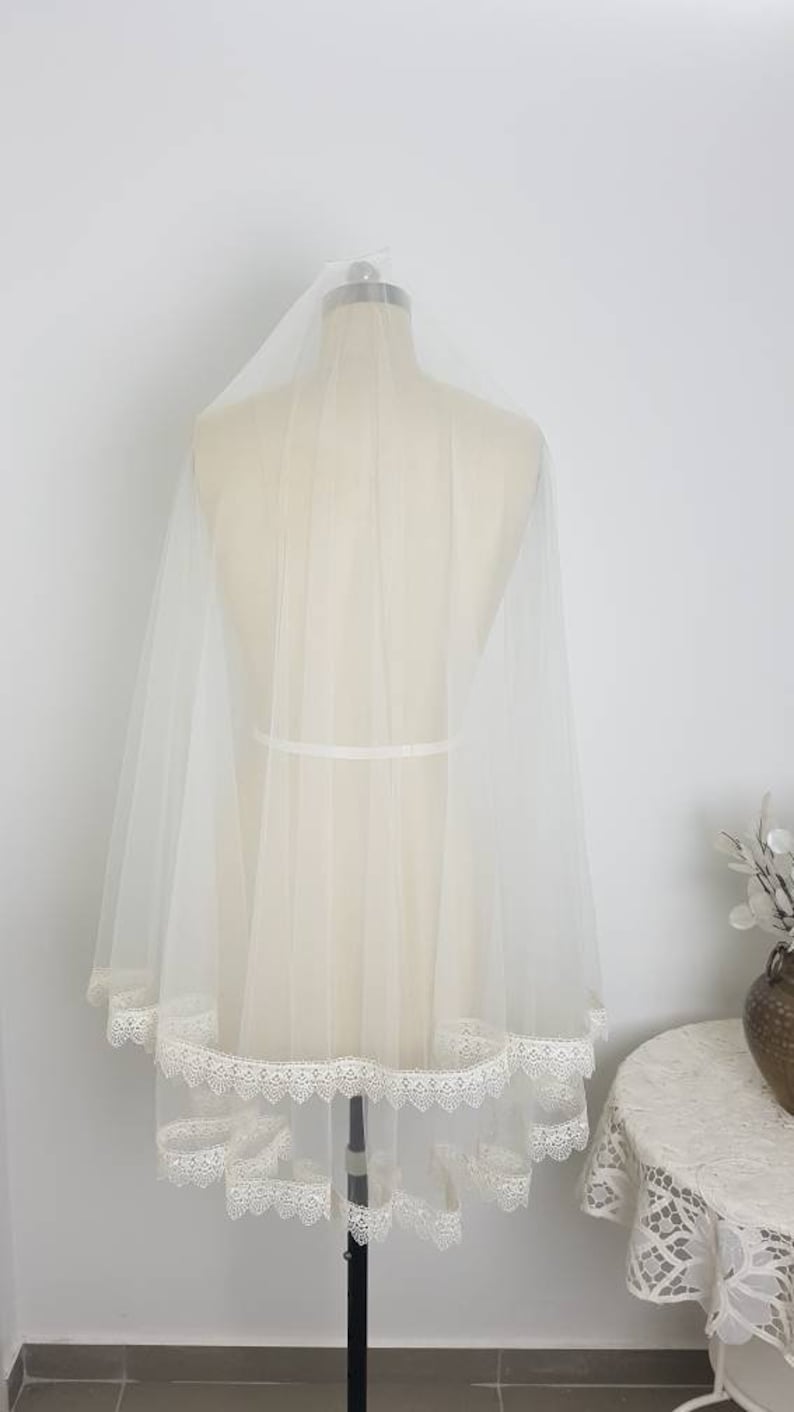 Classic Veil Bridal Veil Lace Wedding Veil Ivory Cathedral - Etsy