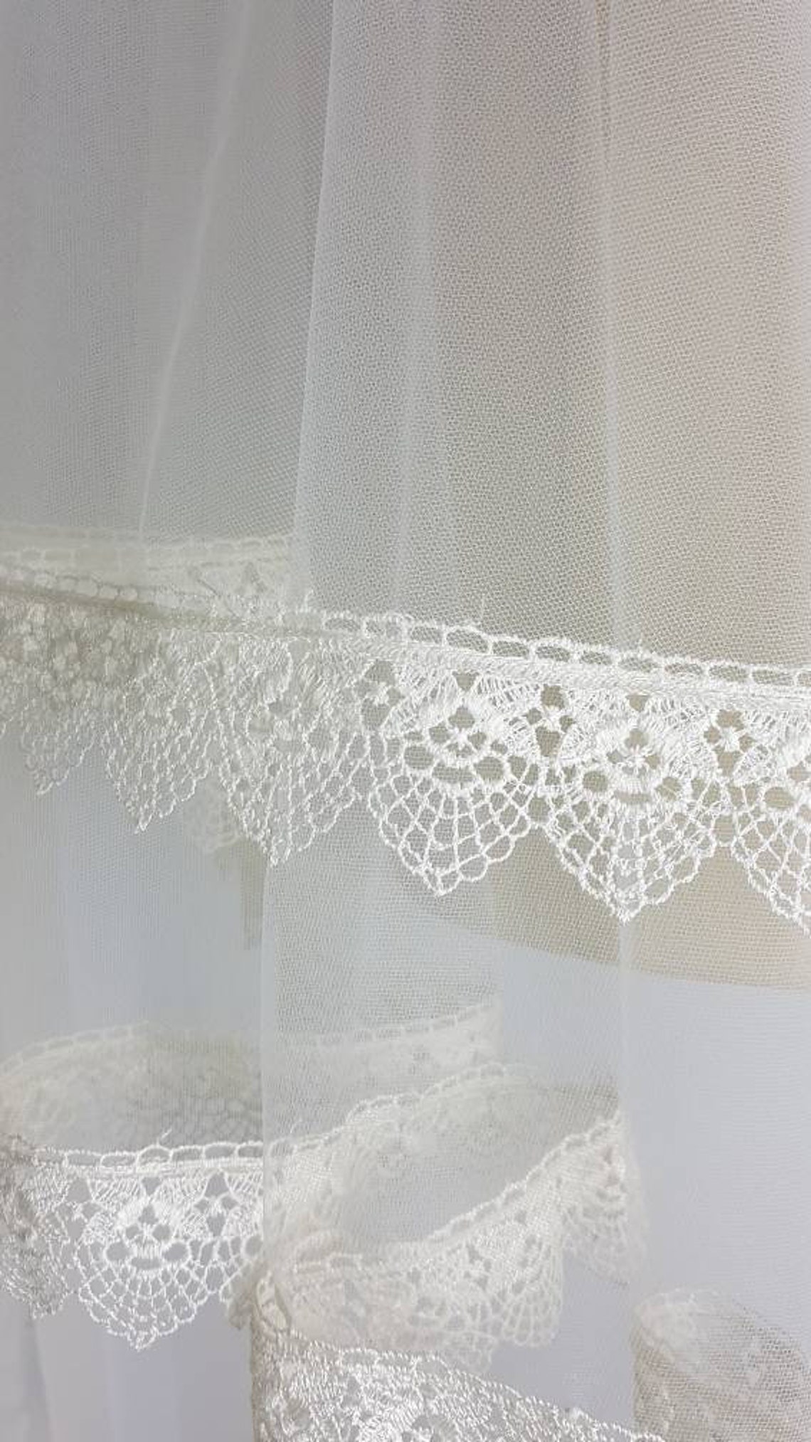 Classic Veil Bridal Veil Lace Wedding Veil Ivory Cathedral - Etsy