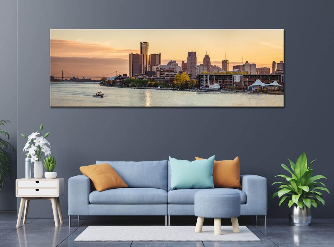Detroit MI Wall Art, Detroit Skyline Photo, Detroit Gift, Michigan ...